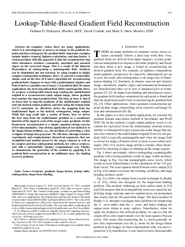 (PDF) Lookup-Table-Based Gradient Field Reconstruction | Graham ...