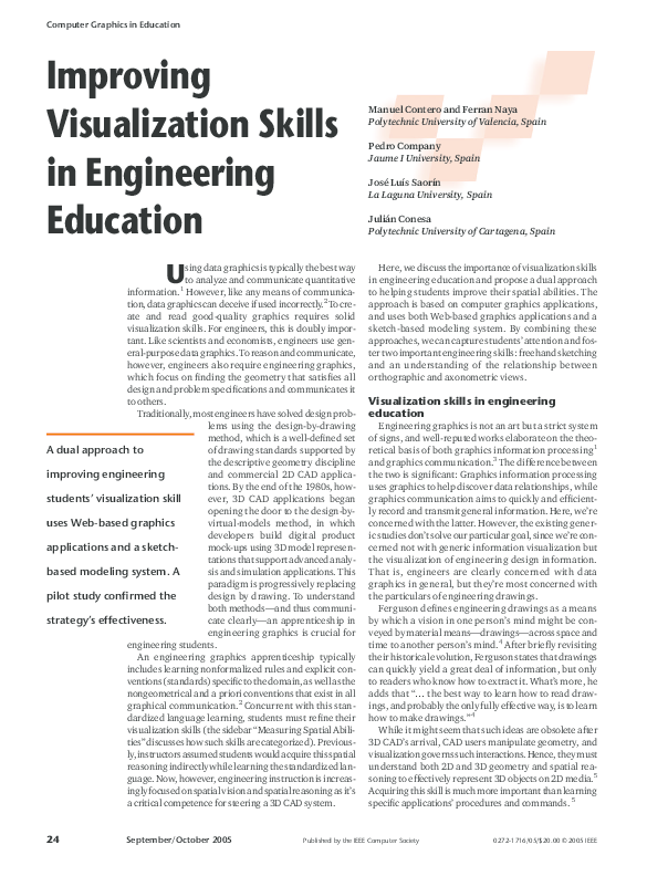 (PDF) Improving Visualization Skills in Engineering Education