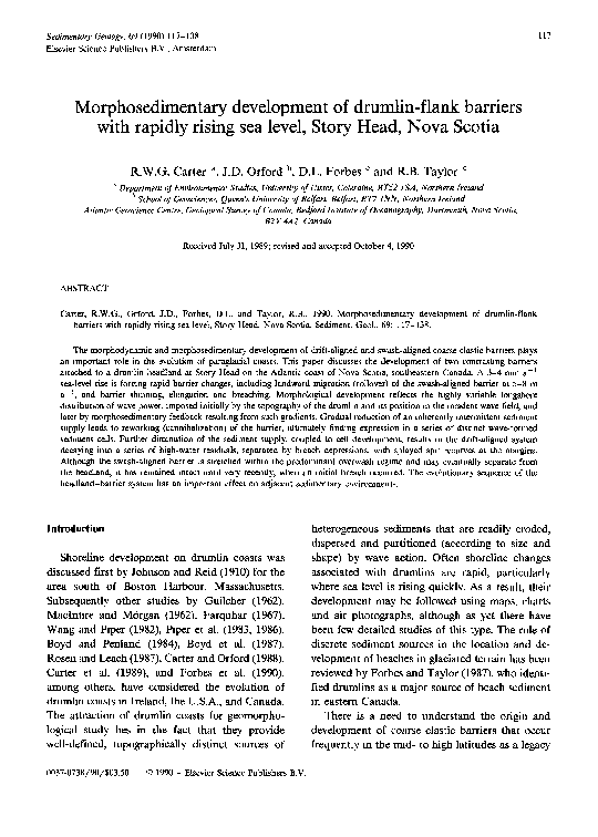 (PDF) Morphosedimentary development of drumlin-flank barriers with ...