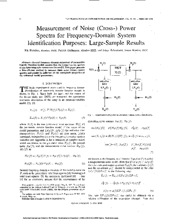 (PDF) Measurement of noise (cross-) power spectra for frequency-domain system identification ...