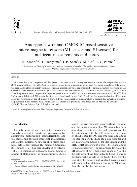 (PDF) Amorphous wire and CMOS IC-based sensitive micro-magnetic sensors ...