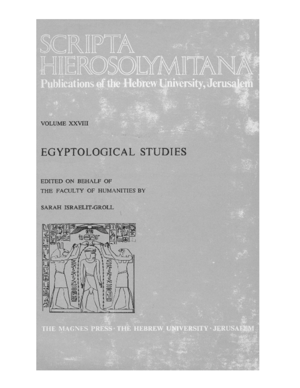 (PDF) The Tel Masos Scarab: A Suggestion for a New Method for the ...