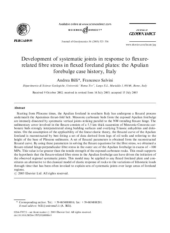 (PDF) Development of systematic joints in response to flexure-related ...