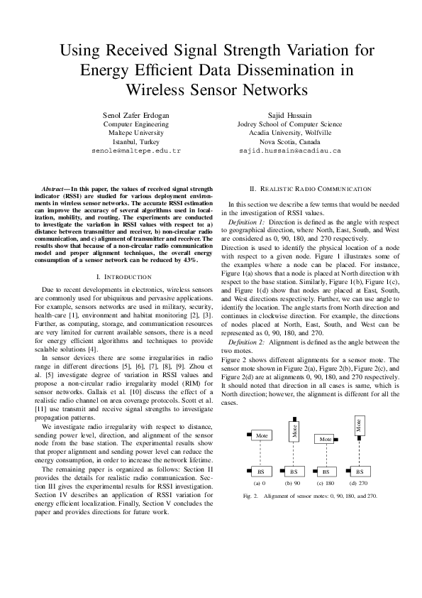 (PDF) Using Received Signal Strength Variation for Energy Efficient Data Dissemination in ...