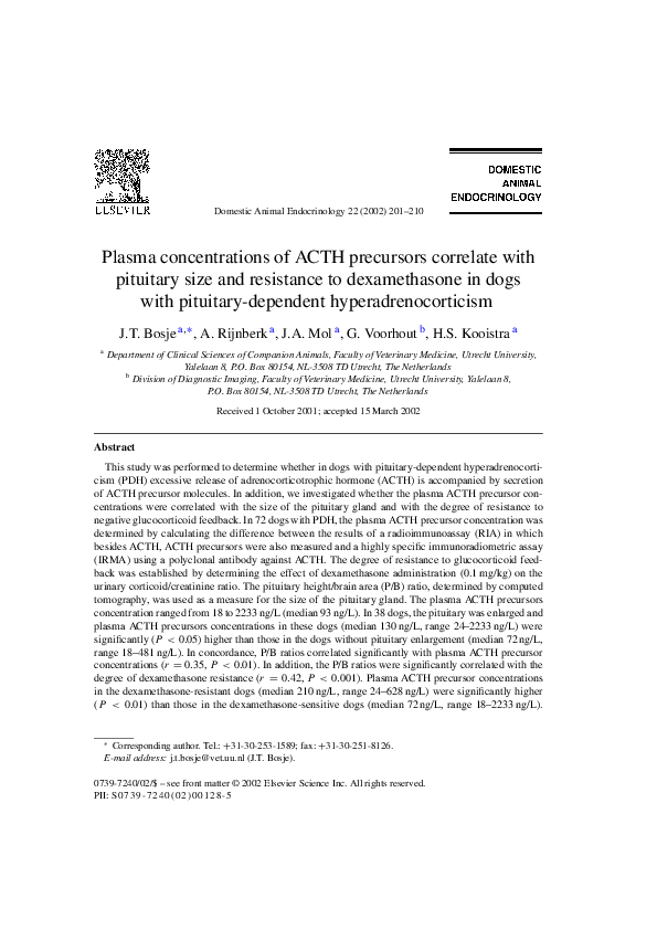 (PDF) Plasma concentrations of ACTH precursors correlate with pituitary ...