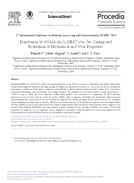 (PDF) Preparation of 6061Al-Al2O3 MMC's by Stir Casting and Evaluation ...
