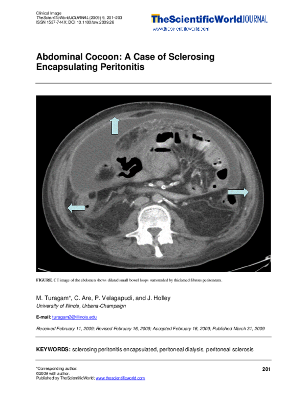 (PDF) Abdominal cocoon: a case of sclerosing encapsulating peritonitis