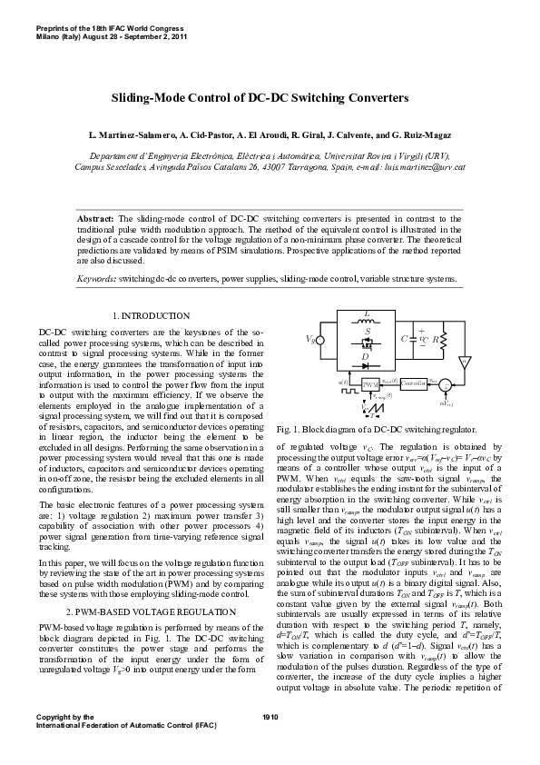 (PDF) Sliding-Mode Control of DC-DC Switching Converters