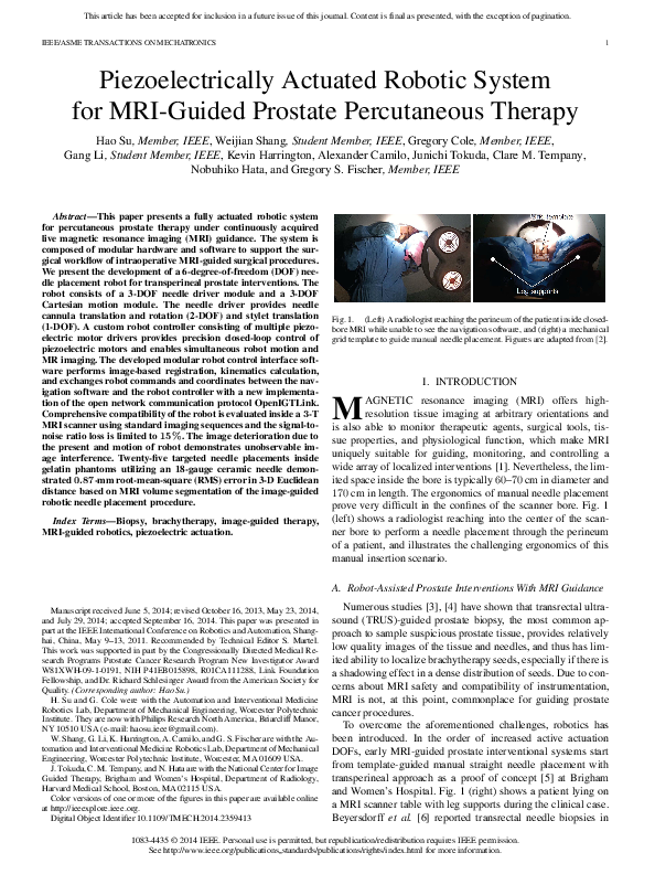 Piezoelectrically Actuated Robotic System for MRI-Guided Prostate ...