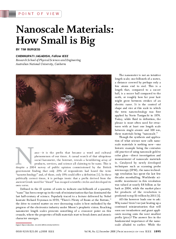 (PDF) Nanoscale Materials: How Small is Big