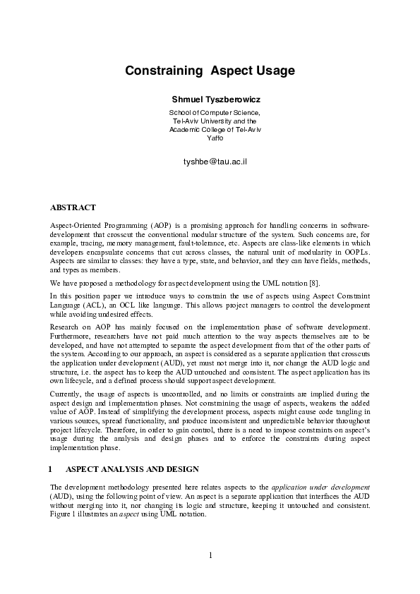 (PDF) Constraining aspect usage
