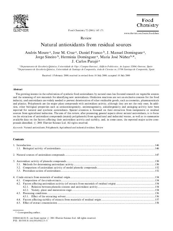 (PDF) Natural antioxidants from residual sources