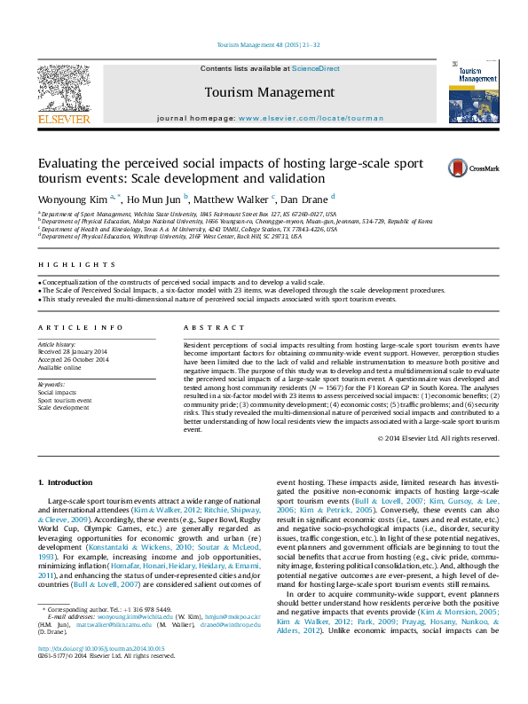 (PDF) Evaluating the perceived social impacts of hosting large-scale ...