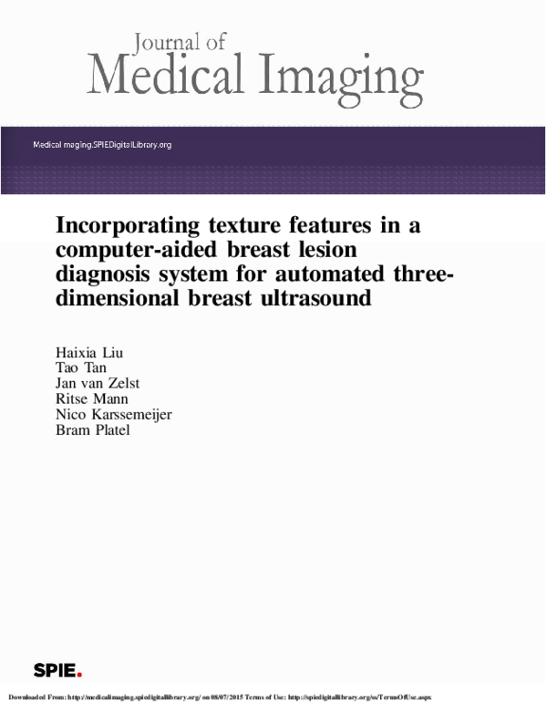 Pdf Computer Aided Detection Diagnosis Of Breast Cancer In Mammography And Ultrasound A