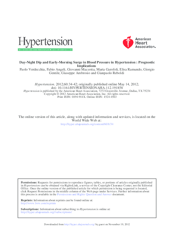 (PDF) Day-Night Dip and Early-Morning Surge in Blood Pressure in ...