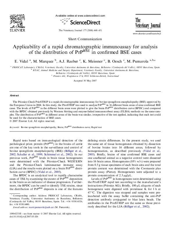(PDF) Applicability of a rapid chromatographic immunoassay for analysis ...