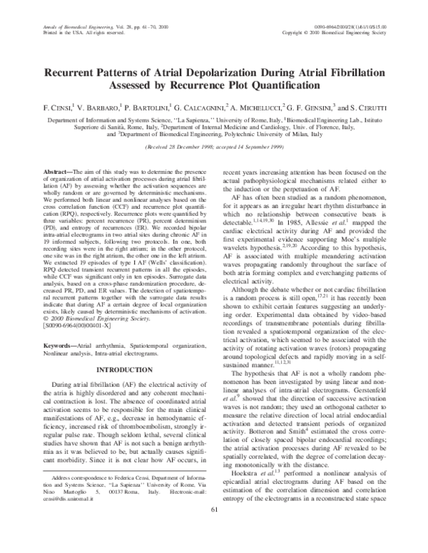 (PDF) Recurrent Patterns of Atrial Depolarization During Atrial Fibrillation Assessed by ...