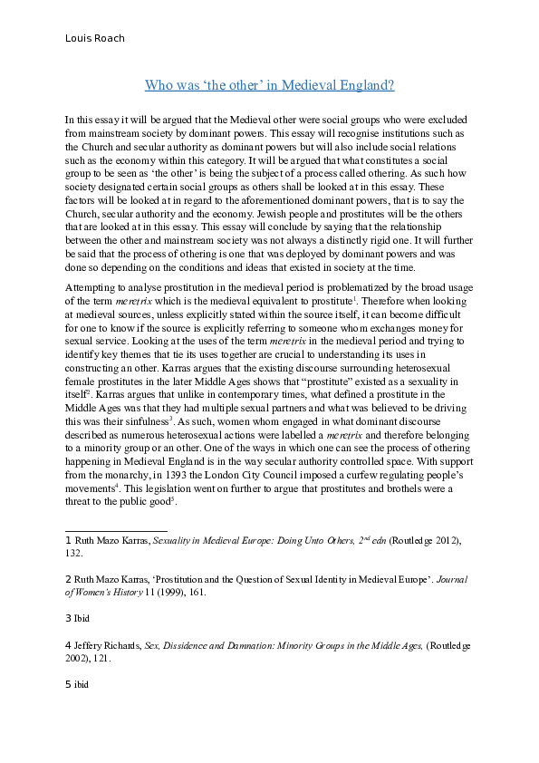 (DOC) Who was the medieval other? (Louis Roach)