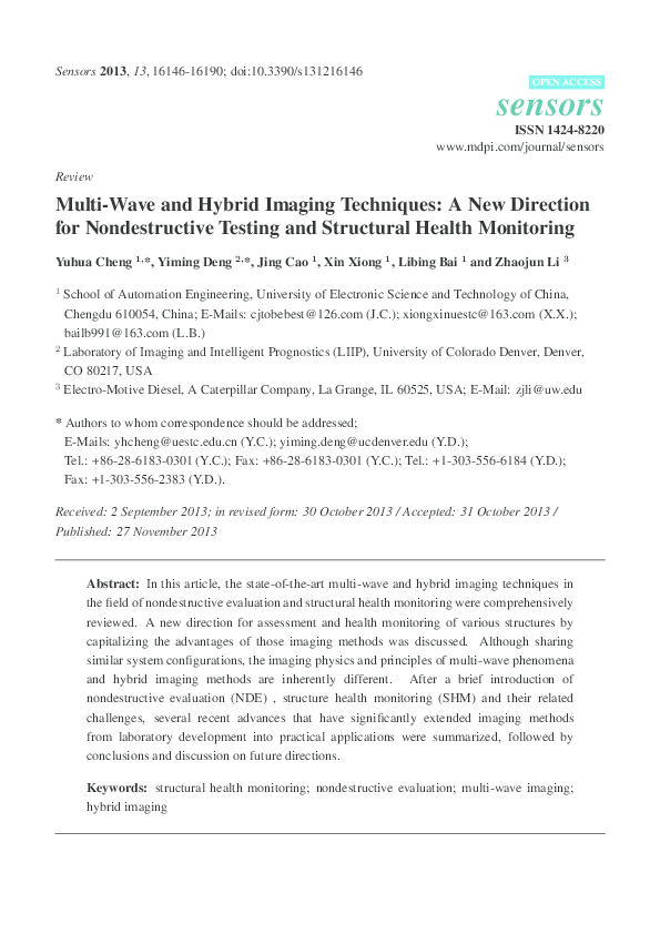 (PDF) Multi-Wave and Hybrid Imaging Techniques: A New Direction for ...