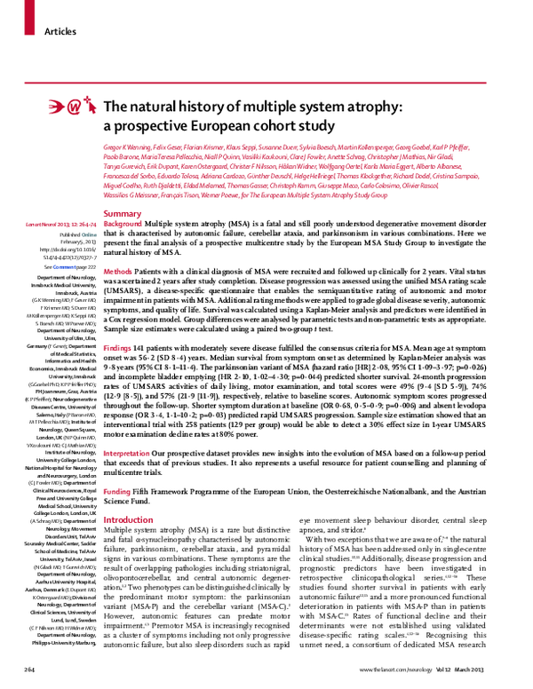 (PDF) Presentation, Diagnosis, and Management of Multiple System ...