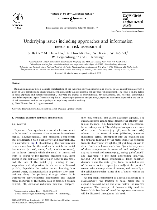 (PDF) Underlying issues including approaches and information needs in ...