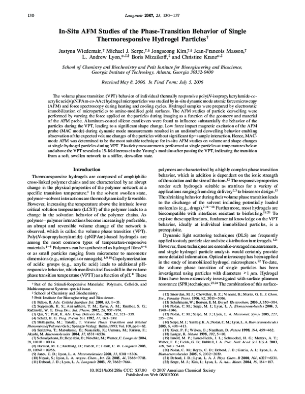 (PDF) In-Situ AFM Studies of the Phase-Transition Behavior of Single ...