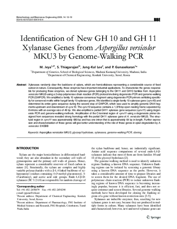 (PDF) Identification of new GH 10 and GH 11 xylanase genes from ...