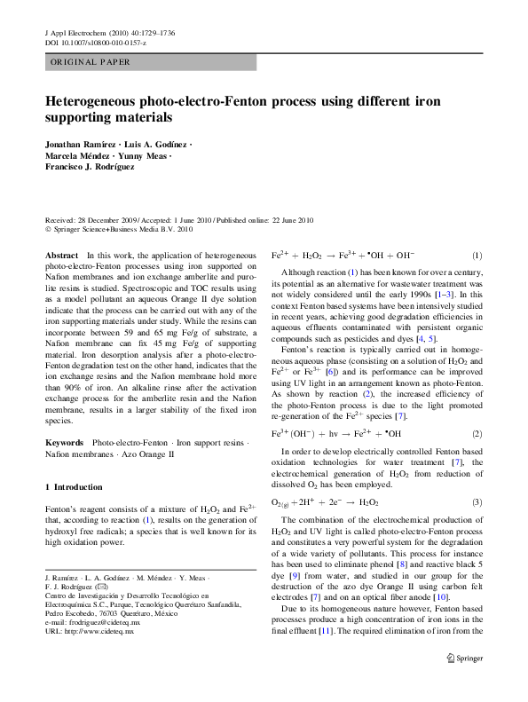(PDF) Heterogeneous photo-electro-Fenton process using different iron ...