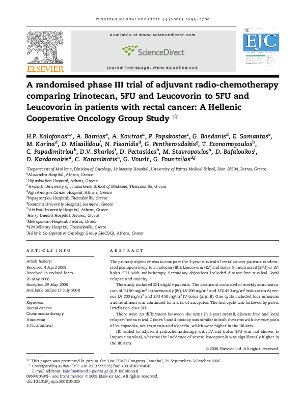 (PDF) A randomised phase III trial of adjuvant radio-chemotherapy ...