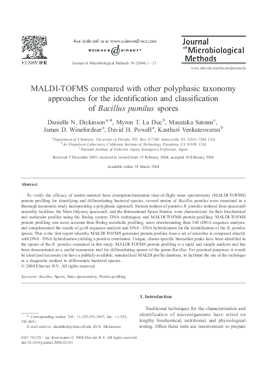 (PDF) MALDI-TOFMS compared with other polyphasic taxonomy approaches ...