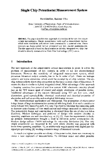 (PDF) Single Chip Potentiostat Measurement System