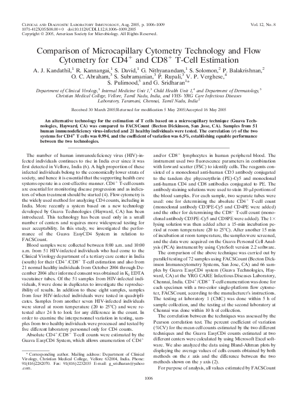 (PDF) Comparison of Microcapillary Cytometry Technology and Flow ...