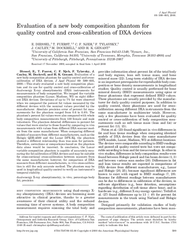 (PDF) Evaluation of a new body composition phantom for quality control ...