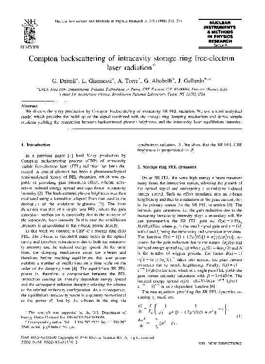 (PDF) Compton backscattering of intracavity storage ring free-electron ...