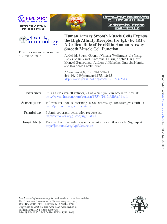 (PDF) Airway Smooth Muscle Cell Function Role of Fc{epsilon}RI in Human ...