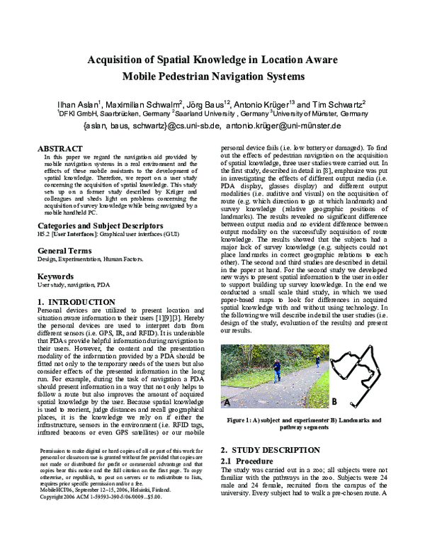 (PDF) Acquisition of spatial knowledge in location aware mobile ...