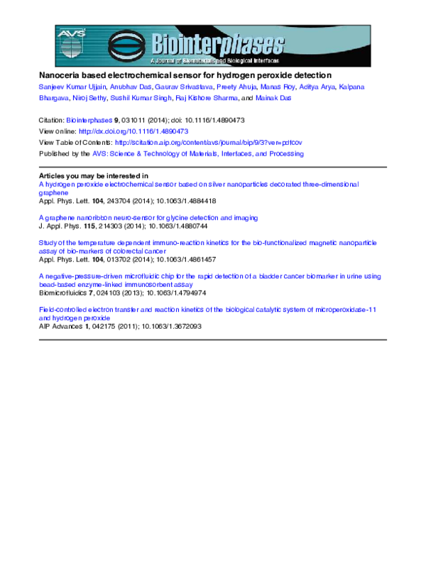 (PDF) Nanoceria based electrochemical sensor for hydrogen peroxide ...