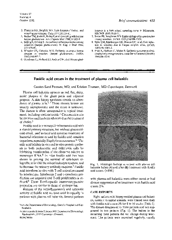 (PDF) Fusidic acid cream in the treatment of plasma cell balanitis