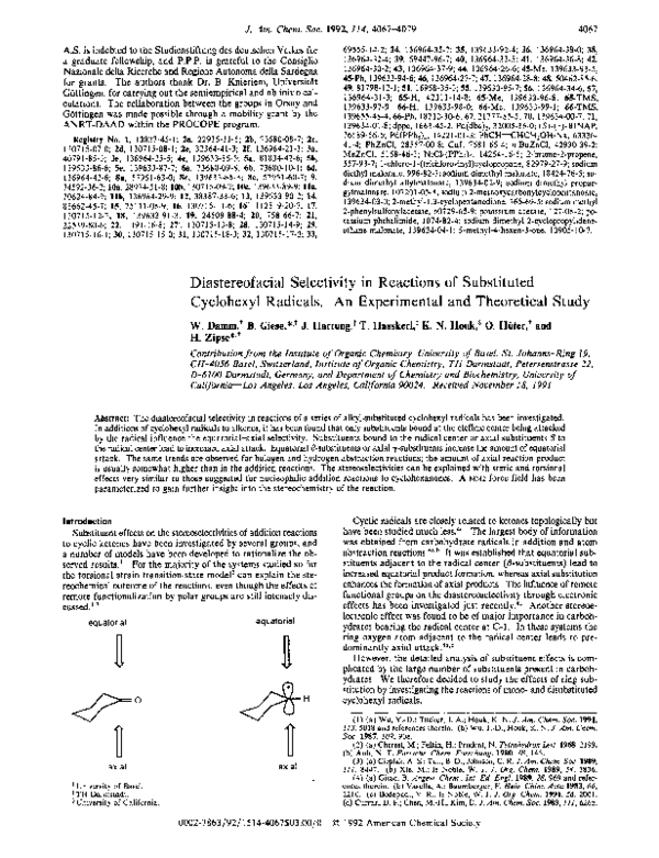 (PDF) Diastereofacial selectivity in reactions of substituted ...