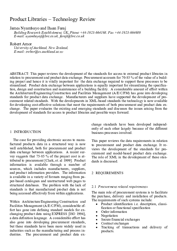 (PDF) Product Libraries - Technology Review