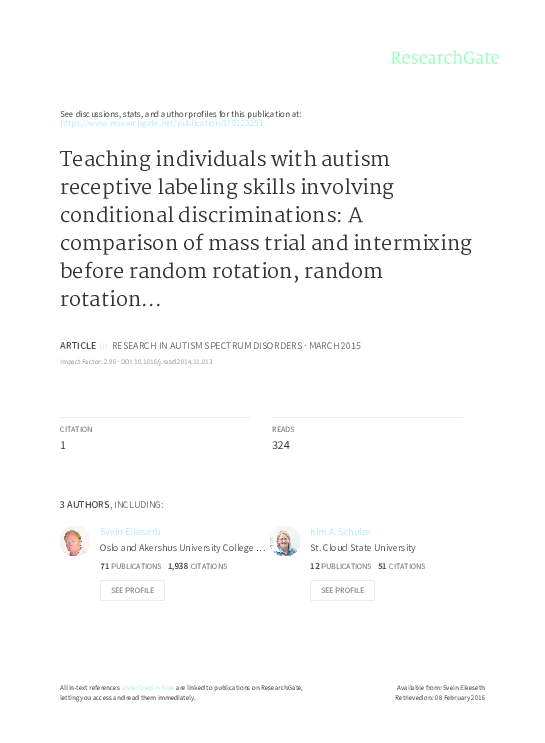 (PDF) Teaching individuals with autism receptive labeling skills ...