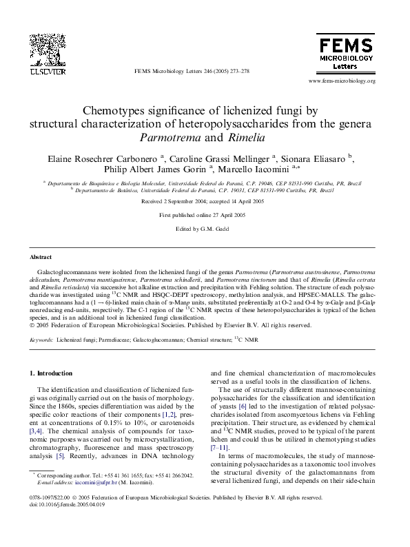(PDF) Chemotypes significance of lichenized fungi by structural ...