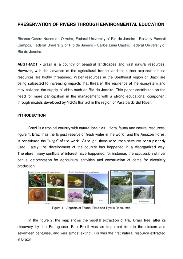 (PDF) PRESERVATION OF RIVERS THROUGH ENVIRONMENTAL EDUCATION