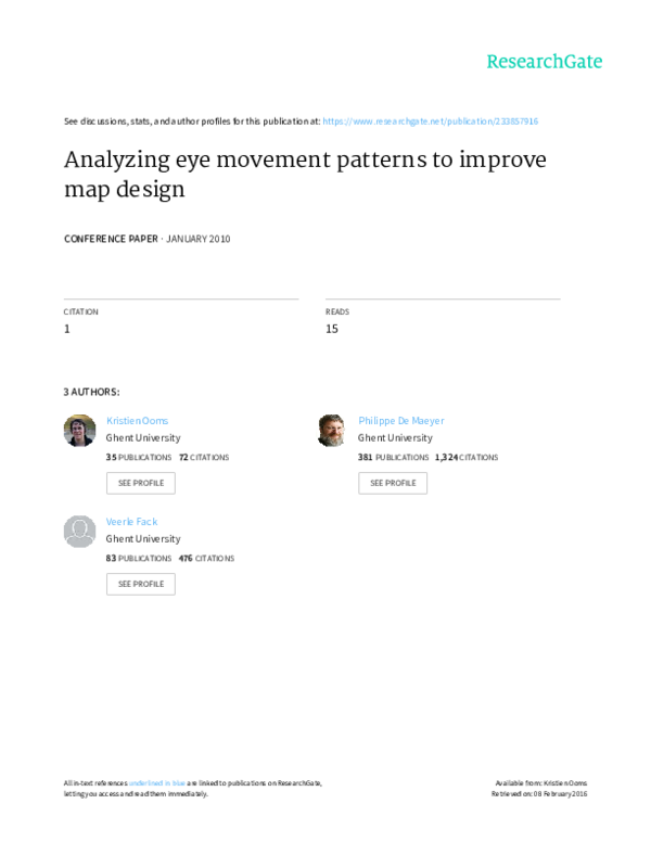 (PDF) Analyzing eye movement patterns to improve map design