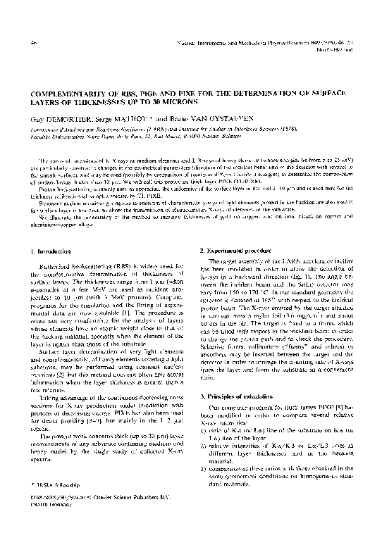 (PDF) Complementarity of RBS, PIGE and PIXE for the determination of ...