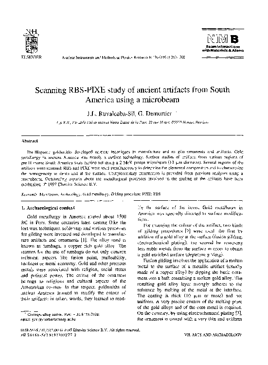 (PDF) Scanning RBS-PIXE study of ancient artifacts from South America ...