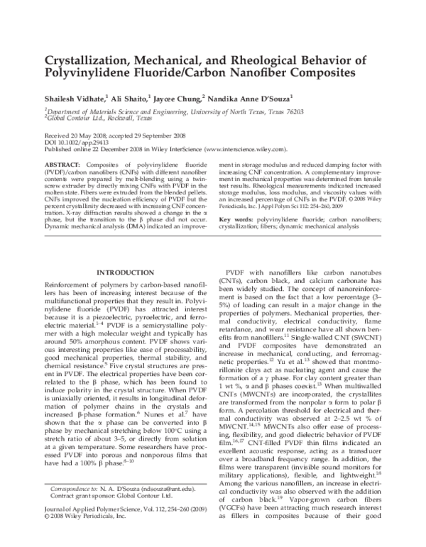 (PDF) Crystallization, mechanical, and rheological behavior of ...