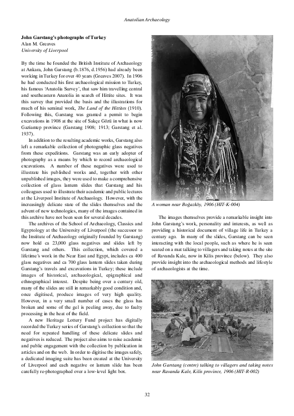 (PDF) John Garstang's photographs of Turkey | Alan Greaves - Academia.edu