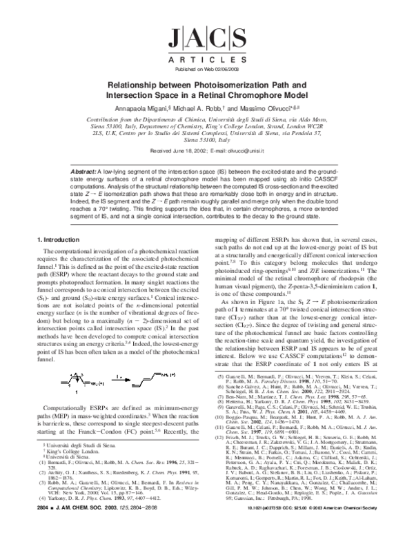 (PDF) Relationship between Photoisomerization Path and Intersection ...