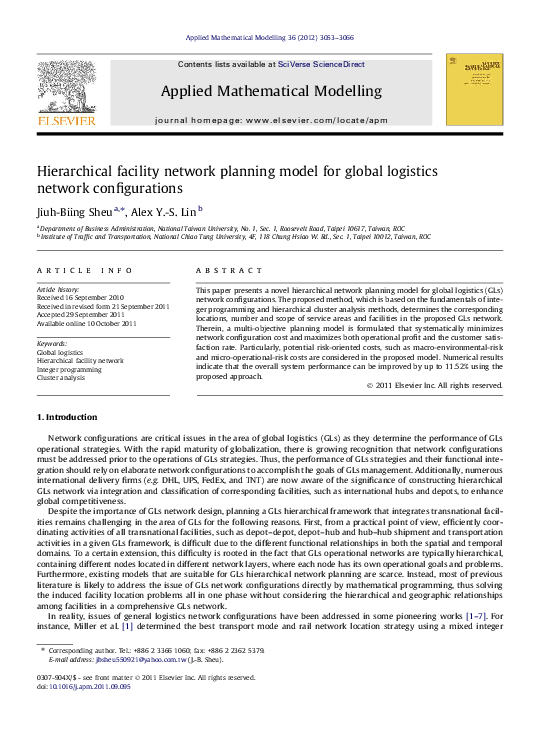 (PDF) Hierarchical facility network planning model for global logistics ...